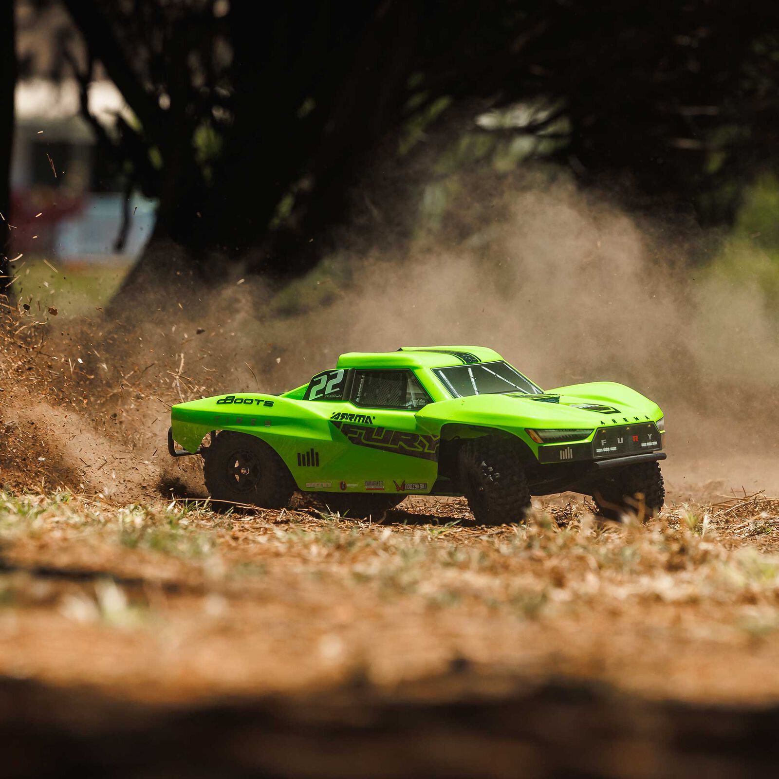 1/10 FURY 2WD RTR Brushed Short Course Truck, Green | ARRMA