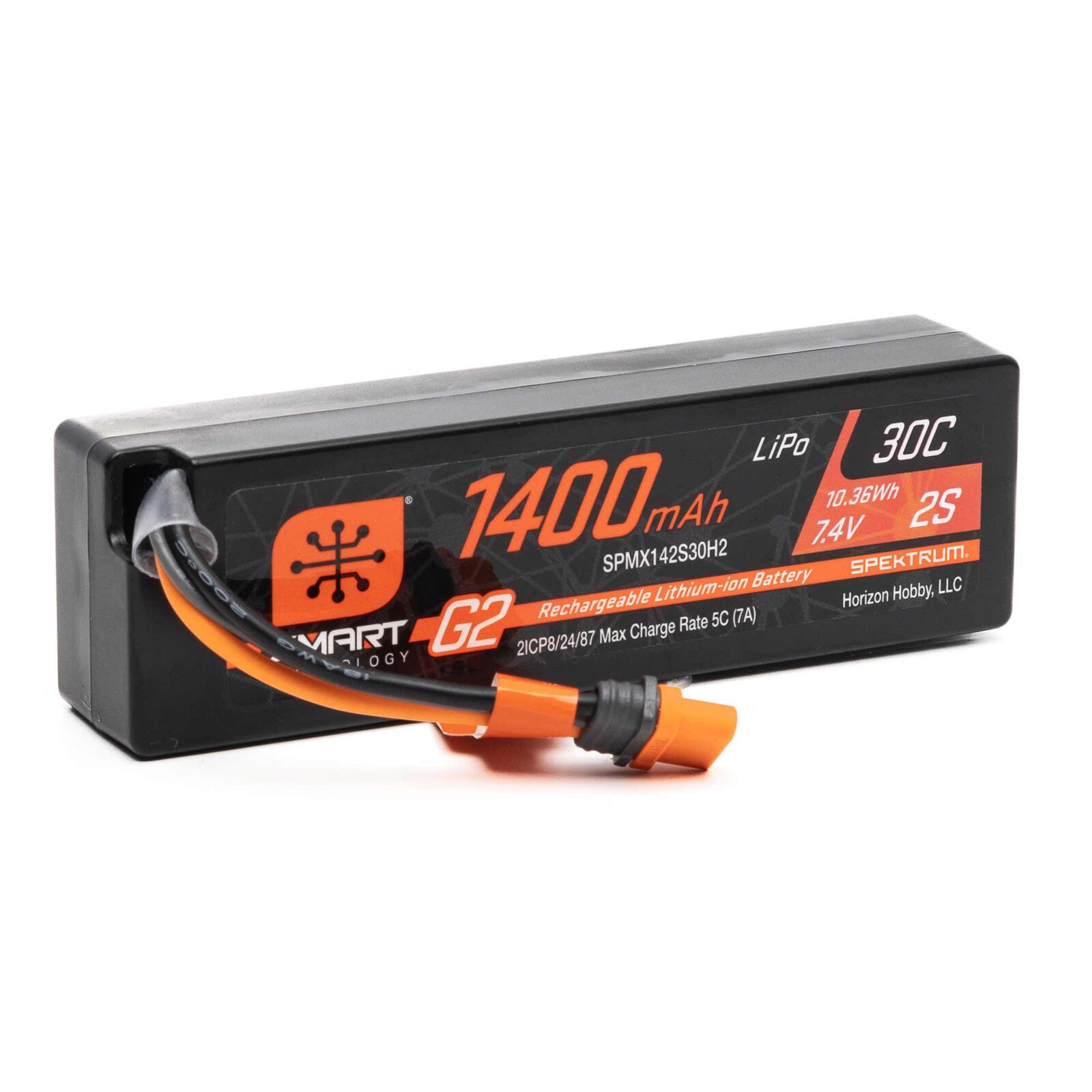 7.4V 1400mAh 2S 30C Smart G2 LiPo Battery: IC2 | ARRMA