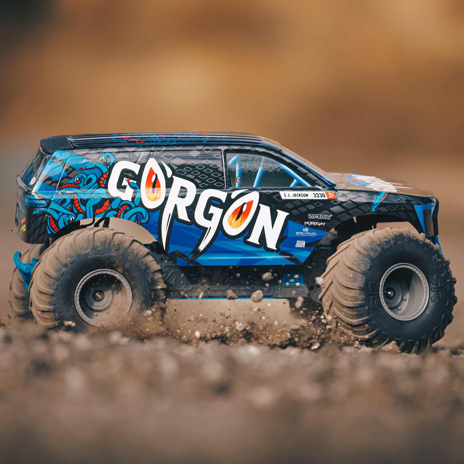 1/10 GORGON 2WD RTR Brushed Monster Truck, Blue | ARRMA