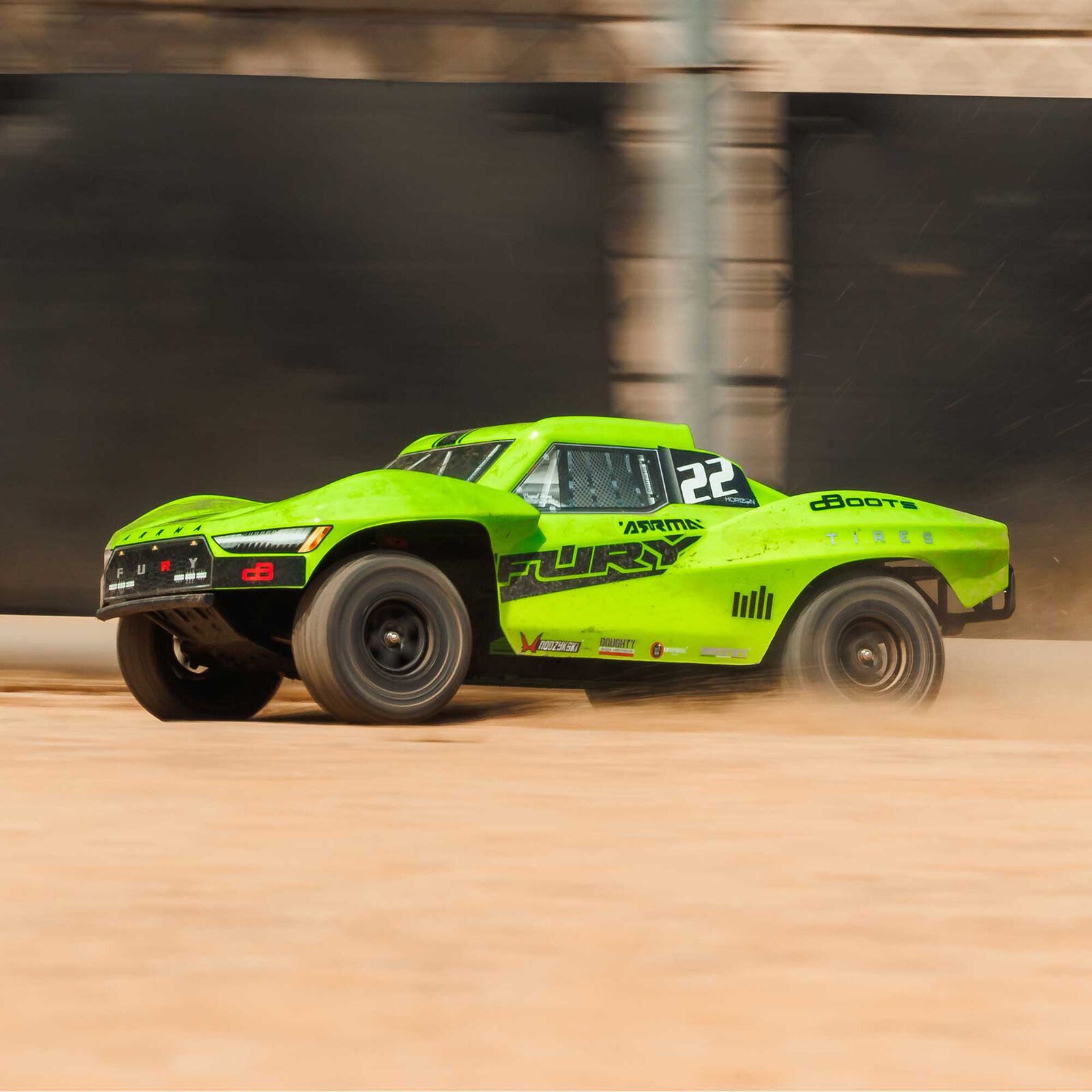 1/10 FURY 2WD RTR Brushed Short Course Truck, Green | ARRMA