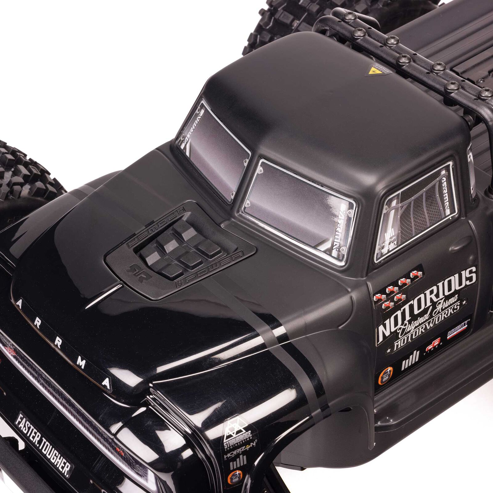 1/8 NOTORIOUS 6S 4X4 RTR Brushless Stunt Truck, Black | ARRMA