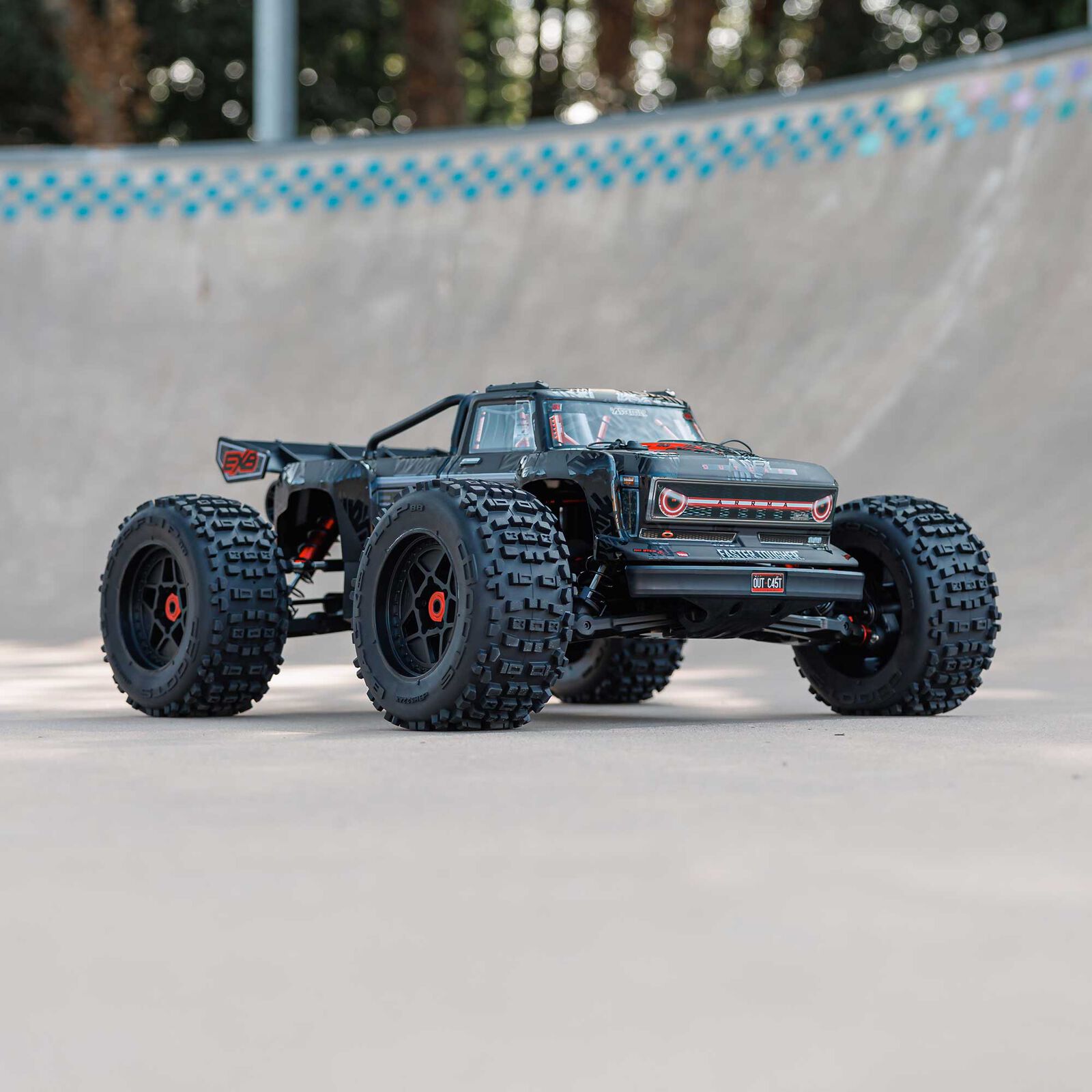 1/5 OUTCAST 8S EXB AVC 4X4 RTR Brushless Stunt Truck, Black | ARRMA
