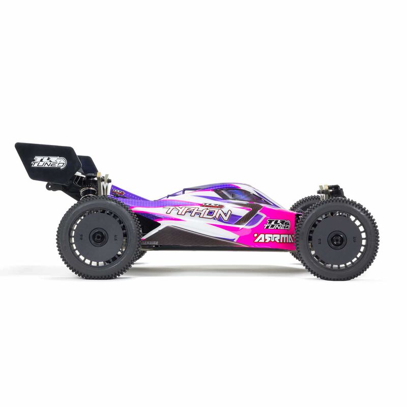 1/8 TYPHON 6S TLR Tuned 4X4 Roller Brushless Buggy, Pink/Purple | ARRMA